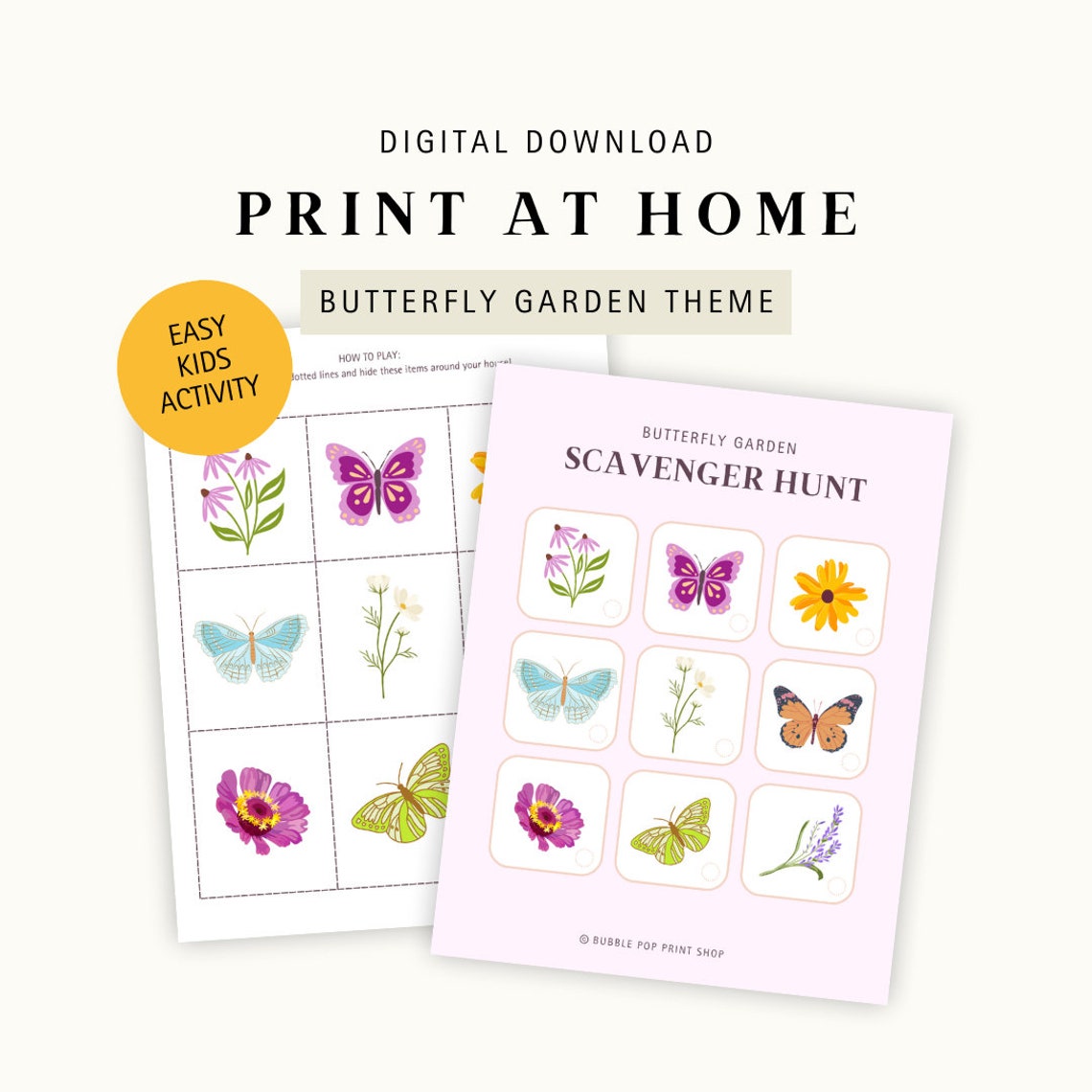 Indoor Scavenger Hunt | Butterfly Garden Theme | Easy Kids Activity - Etsy