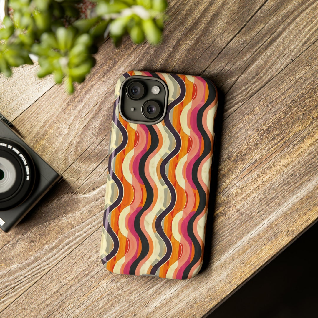 Retro Boho Groovy Pattern Graphic Phone Case, Iphone, Galaxy, Pixel ...