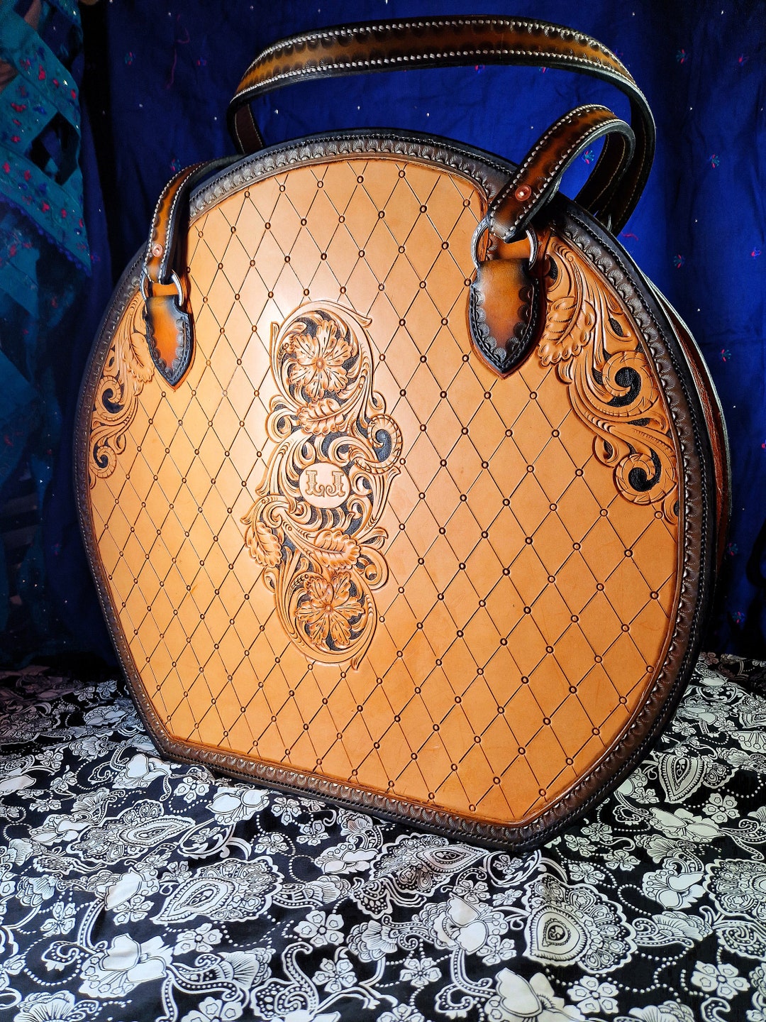 Sherridan Style Tooled Rope Bag - Etsy
