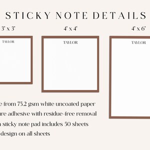 Minimalist Sticky Note Custom Name Desk Notepad Vibrant Border ...