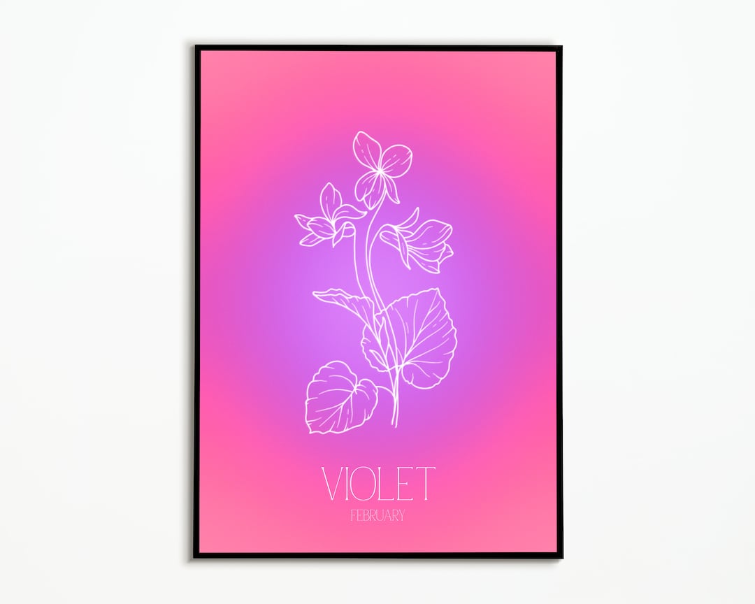 Violet Print Wall Art Violet February Birth Flower Print Violet Wall ...