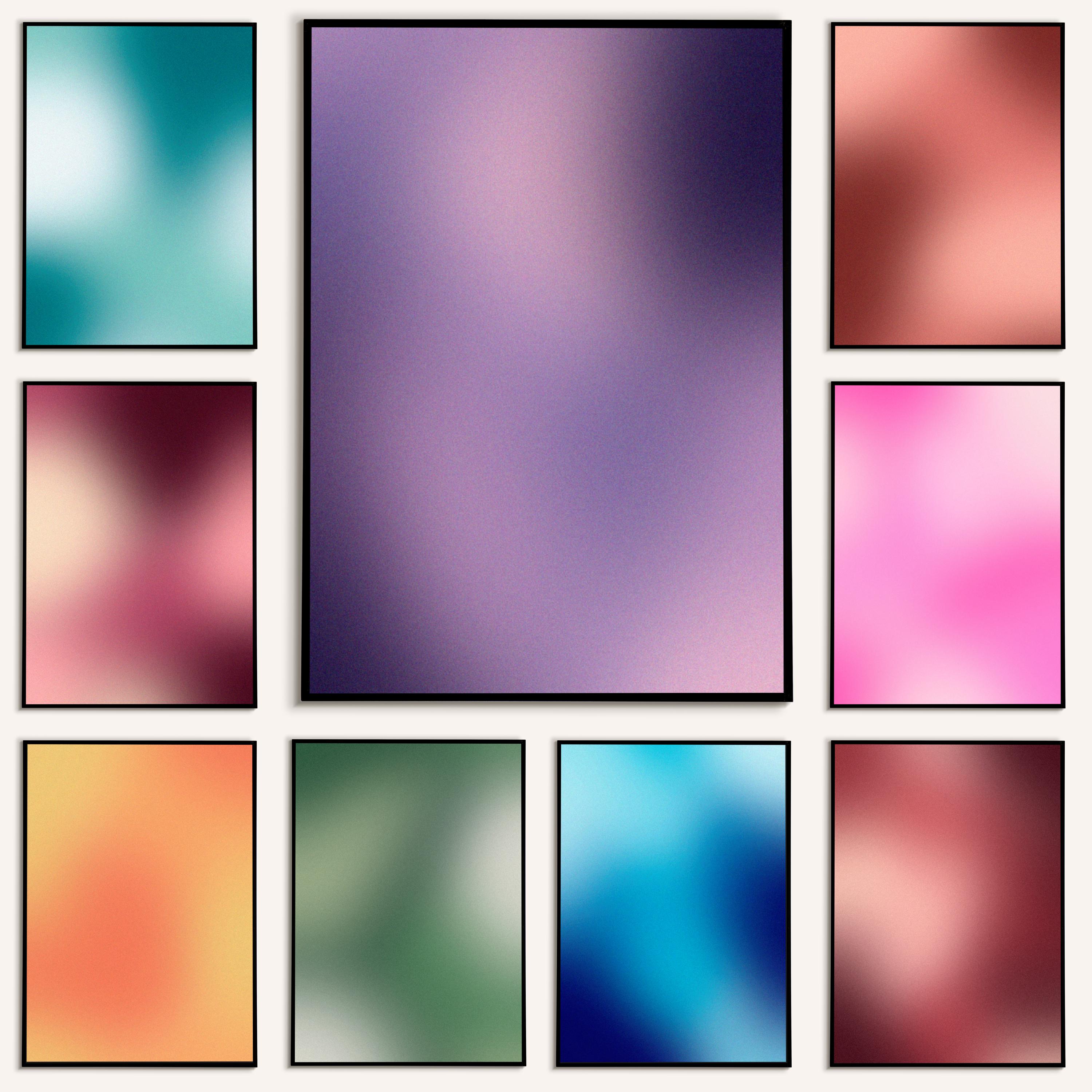 Grainy Gradient Aura Poster, Abstract Colorful Wall Art, Minimalist ...
