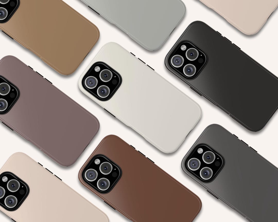 Classic Neutral Color Phone Cover, Modern Aesthetic Tough iPhone Pro ...