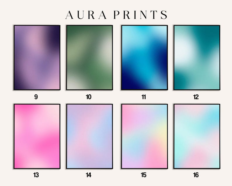 Grainy Gradient Aura Poster, Abstract Colorful Wall Art, Minimalist ...