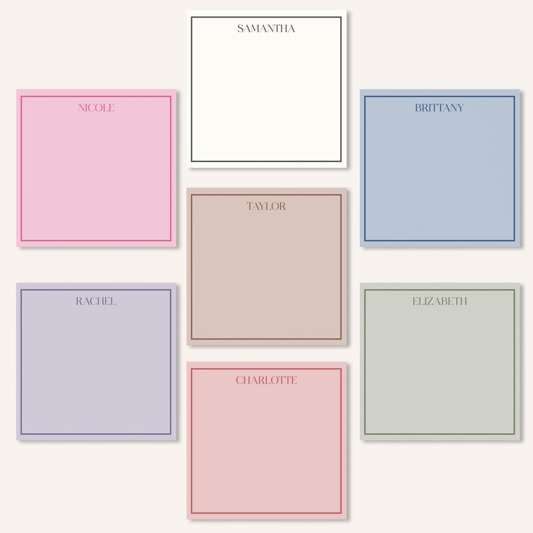 Pastel Color Sticky Note, Custom Name Post It, Minimalist Personalized ...