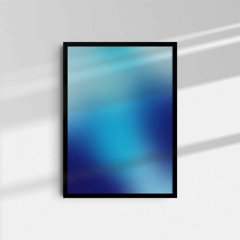 Blue Gradient Aura Poster Blue Gradient Wall Art Blue Grainy Gradient ...