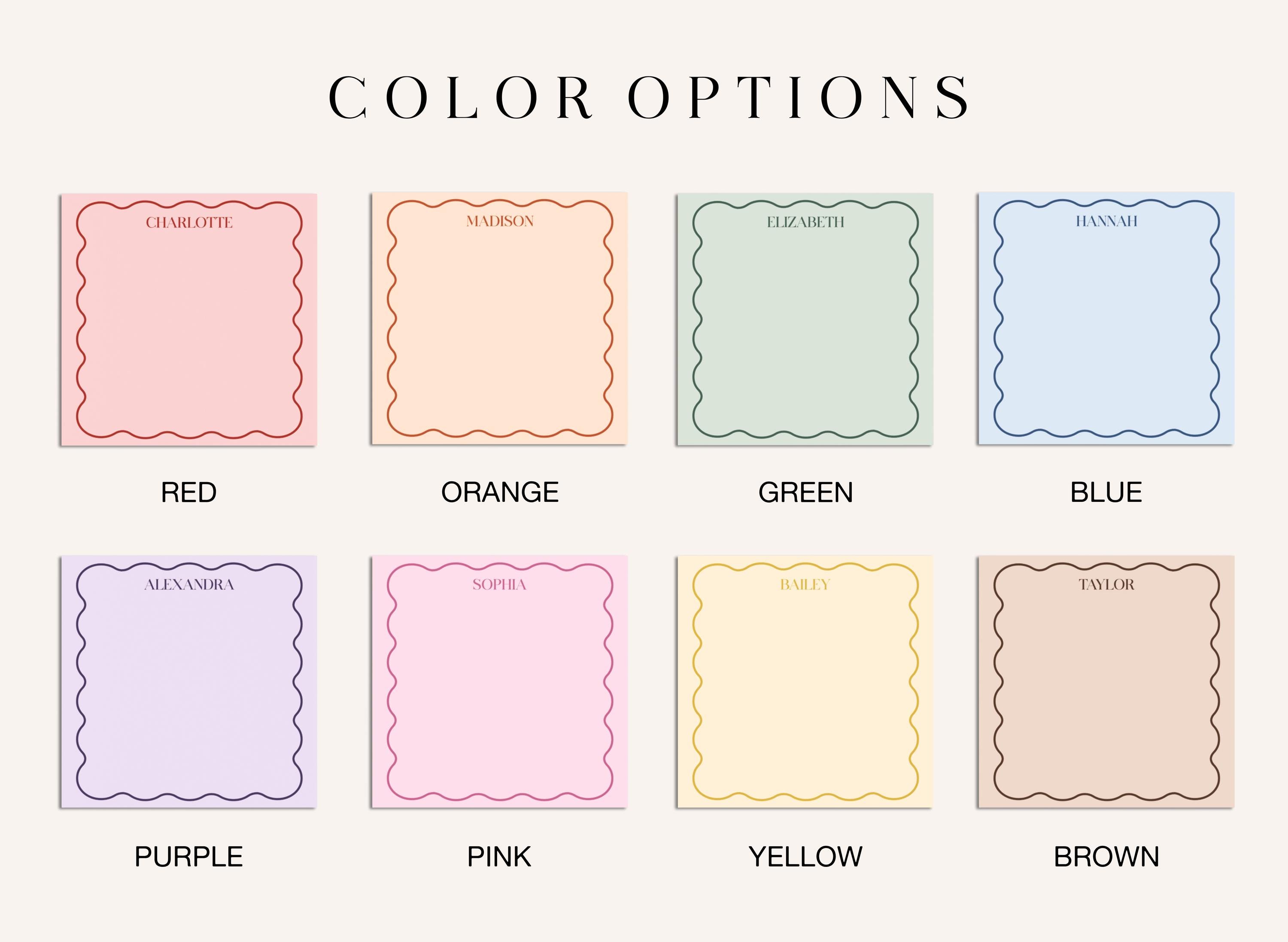Cute Pastel Scallop Border Sticky Note Pad Custom Name Memo Notepad ...