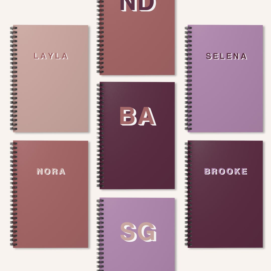 Custom Name Notebook Personalized Initial Notebook Personalized Spiral ...