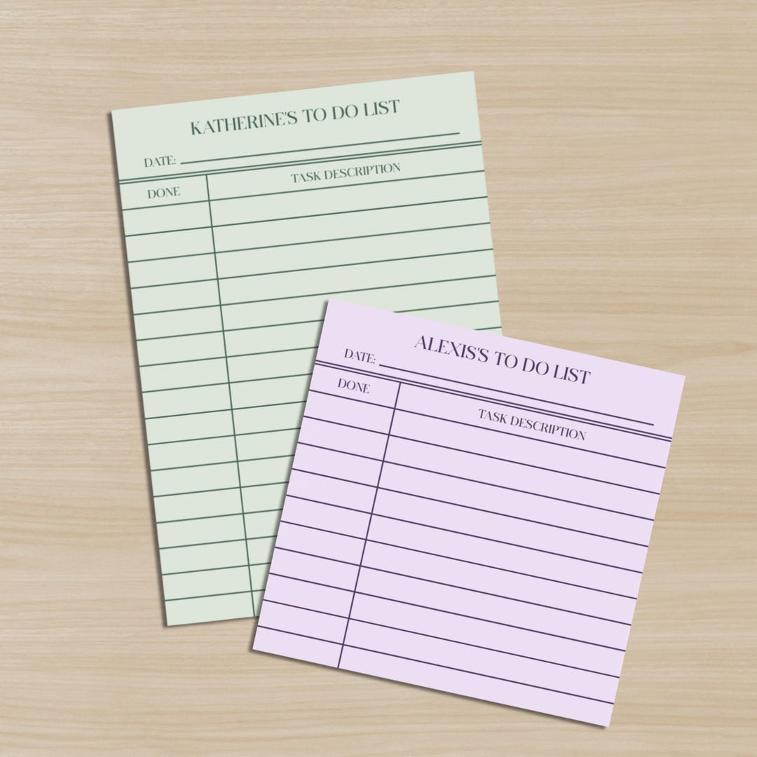 Custom Name to Do List Sticky Notepad Monochrome Daily Checklist Pad ...