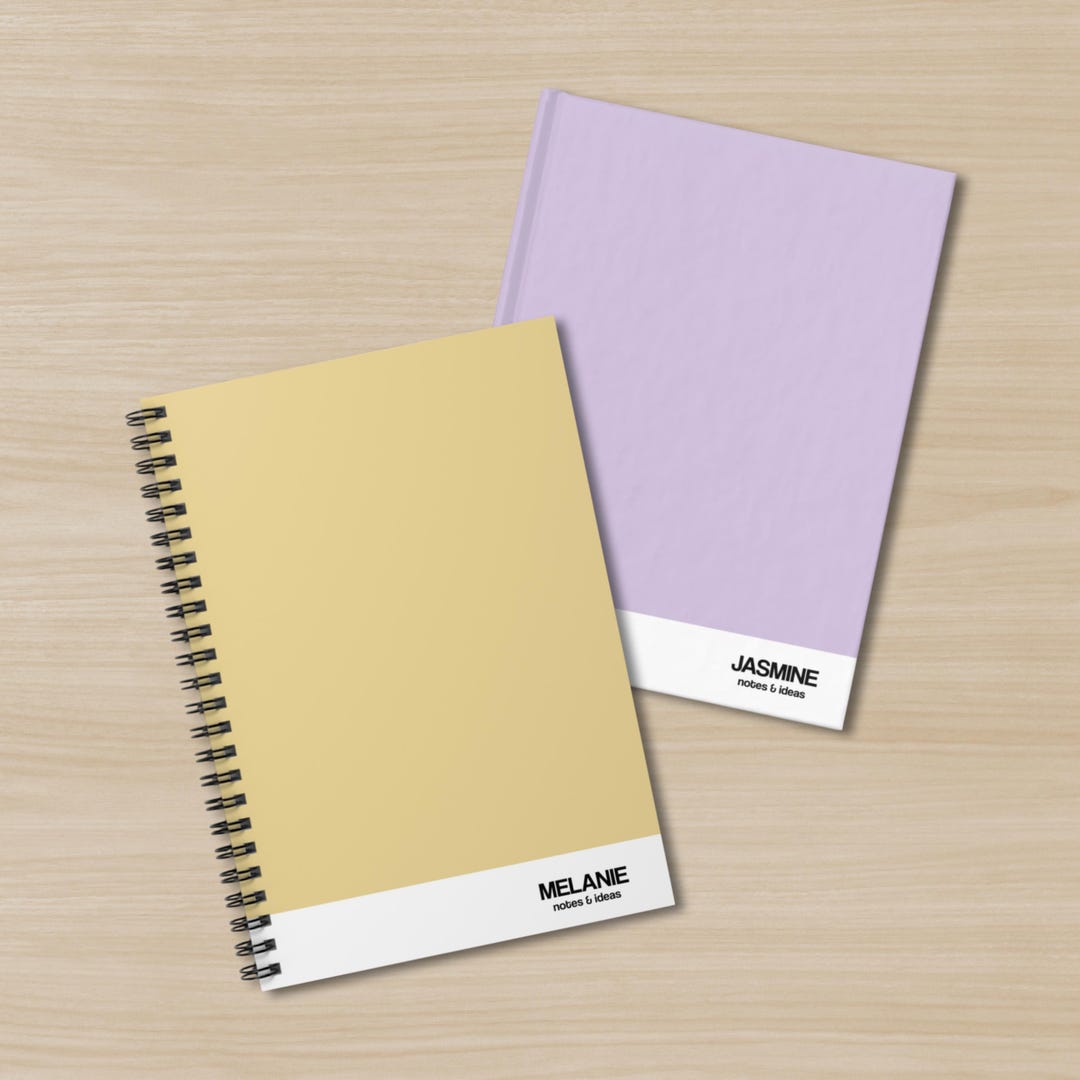 Cute Pastel Spiral Notebook Personalized Name Journal Lined Minimalist ...