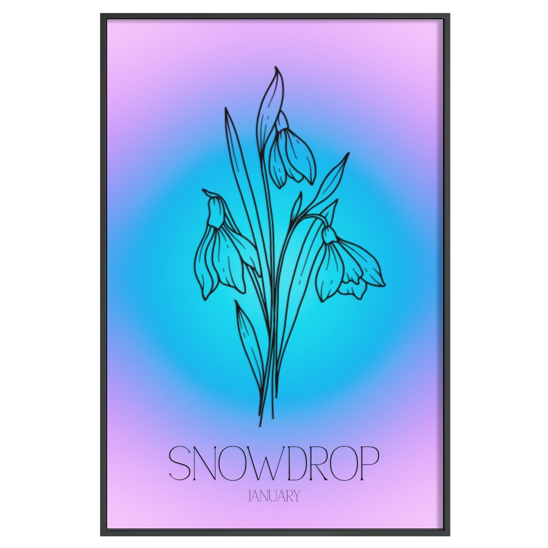Snowdrop Birth Flower Poster, January Birth Flower, Snowdrop Print ...