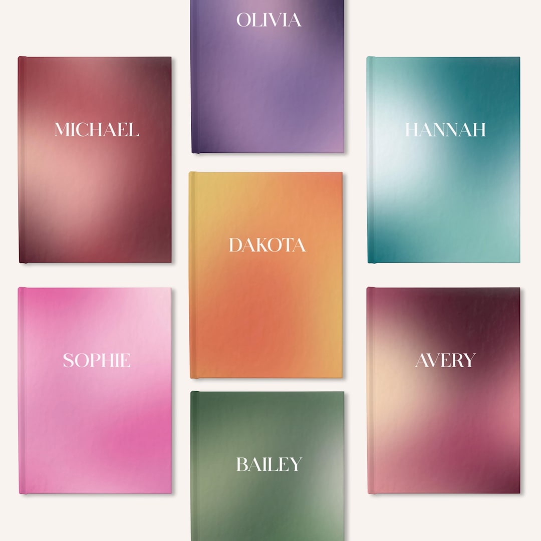 Personalized Name Gradient Journal, Aesthetic Aura Planner, Custom ...