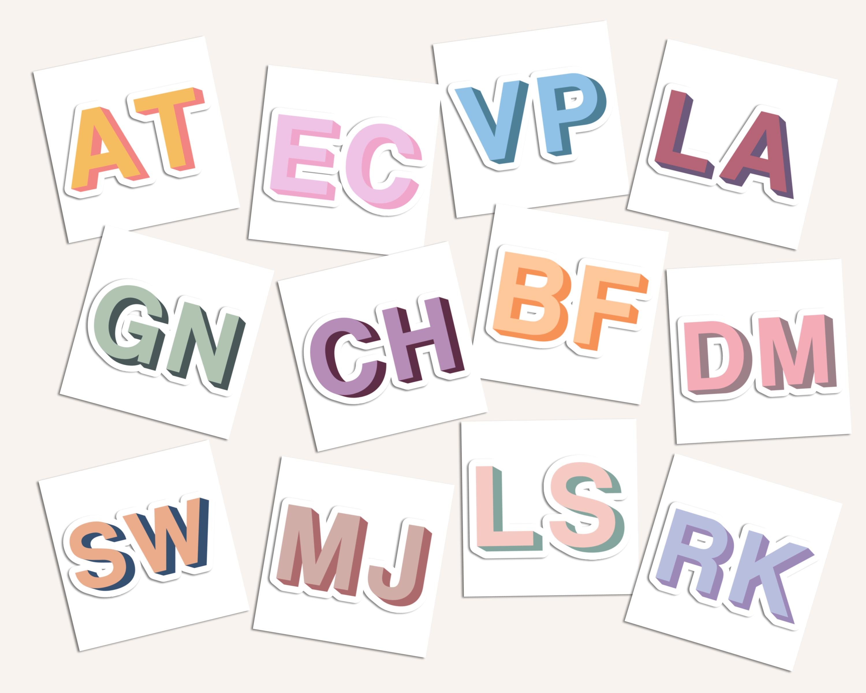 Shadow Block Vinyl Sticker Custom Monogram Vinyl Decal Personalized ...