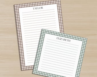 Cute Checker Hearts Sticky Notepad Custom Name Checkered Heart Sticky ...