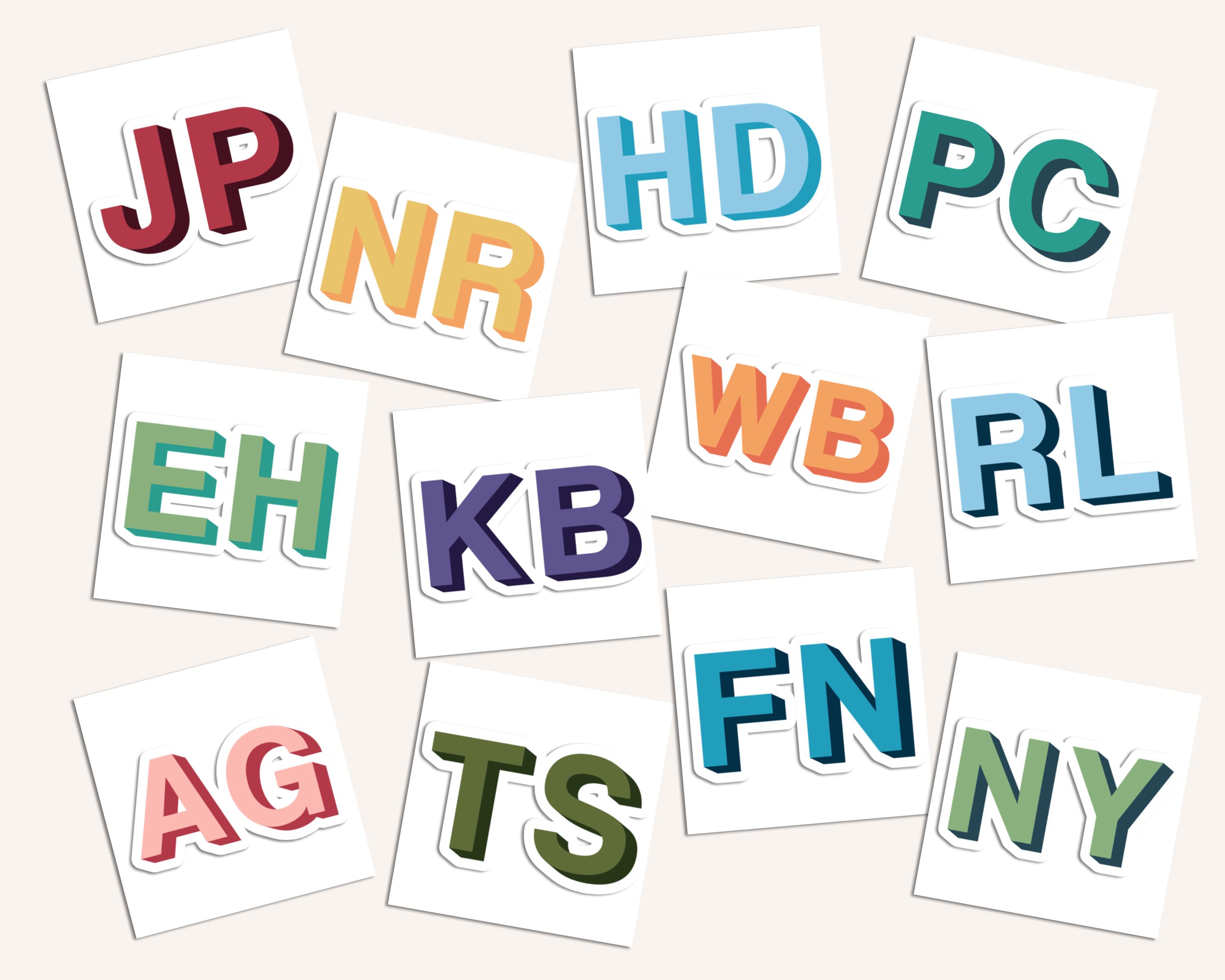 Shadow Block Vinyl Sticker Custom Monogram Vinyl Decal Personalized ...