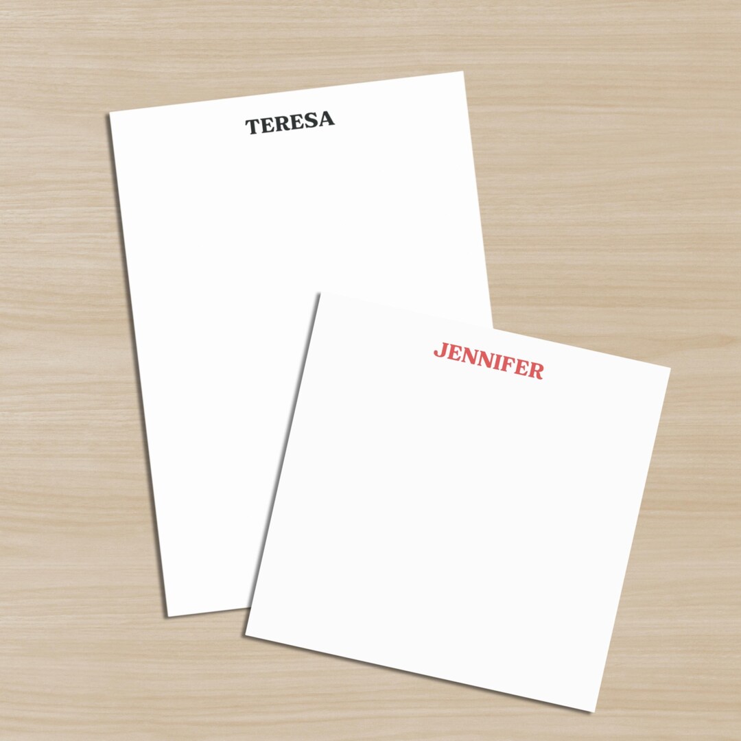 Personalized White Post It Notepad, Custom Name Sticky Memo Pad ...