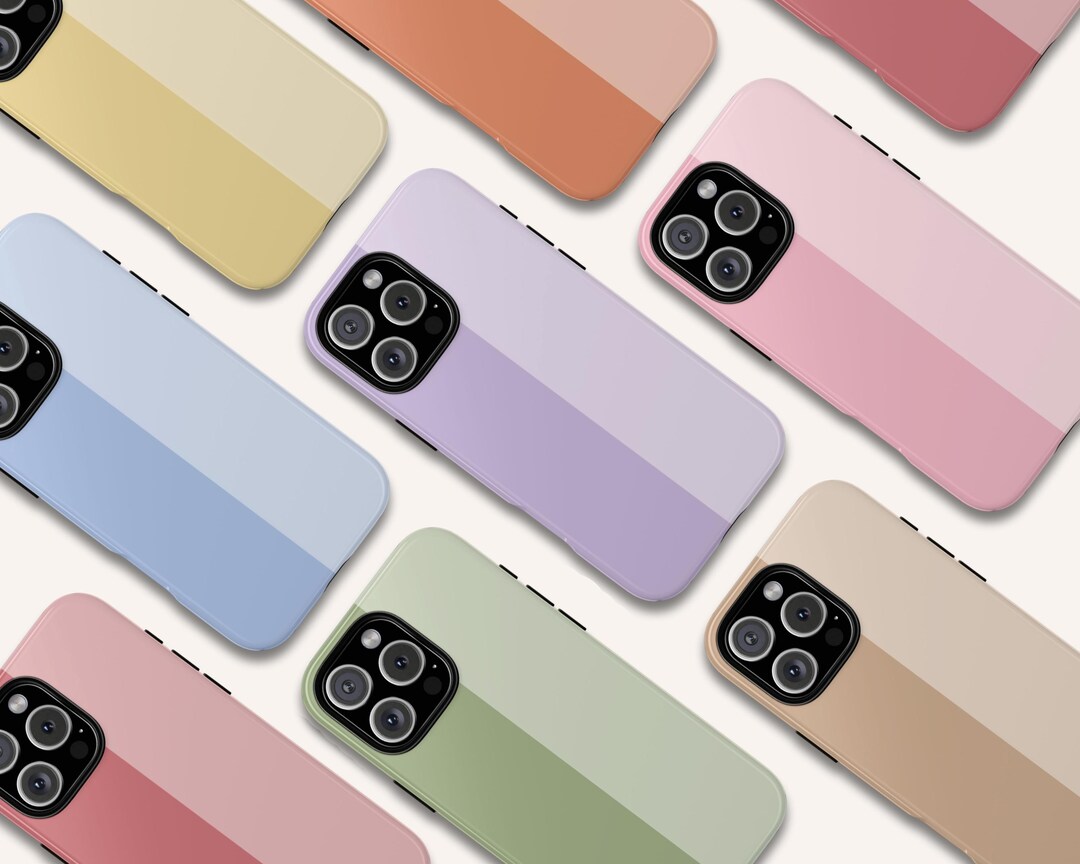Pastel Bicolor Phone Case Vertical Color Block Samsung Galaxy S25 S24 ...