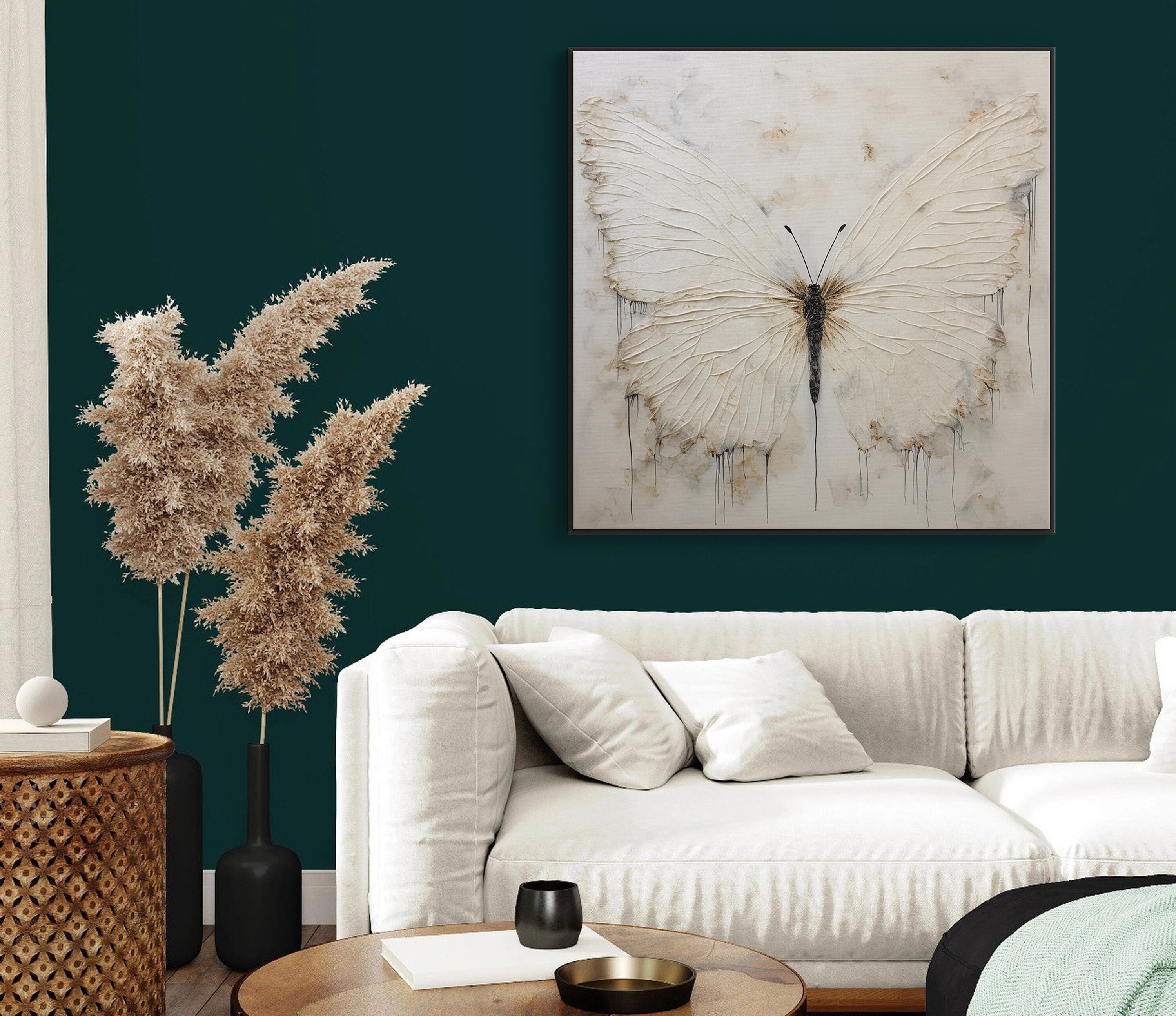 Monarch Butterfly Abstract Original Texture Oil Painting on Canvas ...