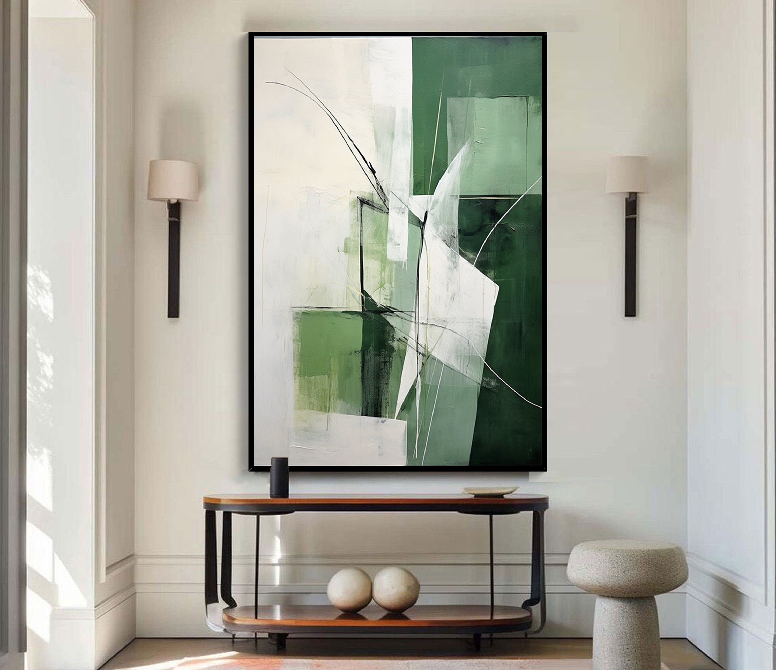Original Green Abstract Art Modern Green Texture Painting Large Green ...