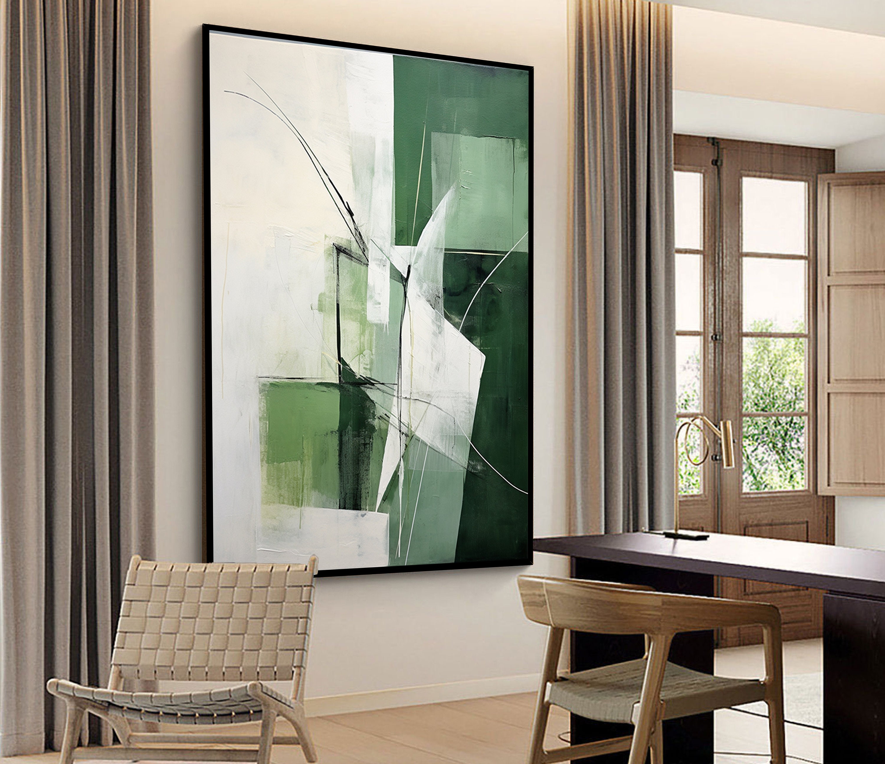 Original Green Abstract Art Modern Green Texture Painting Large Green ...