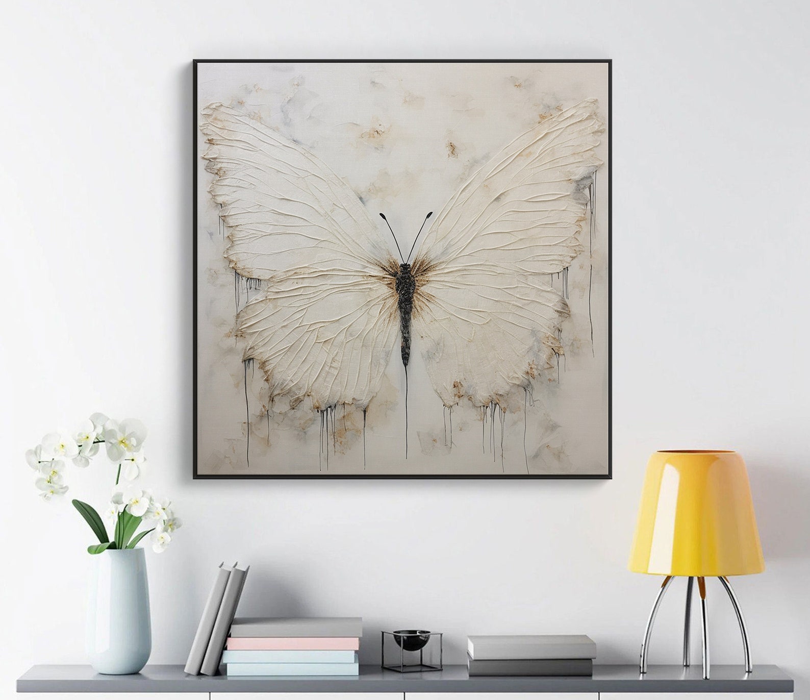 Monarch Butterfly Abstract Original Texture Oil Painting on Canvas ...