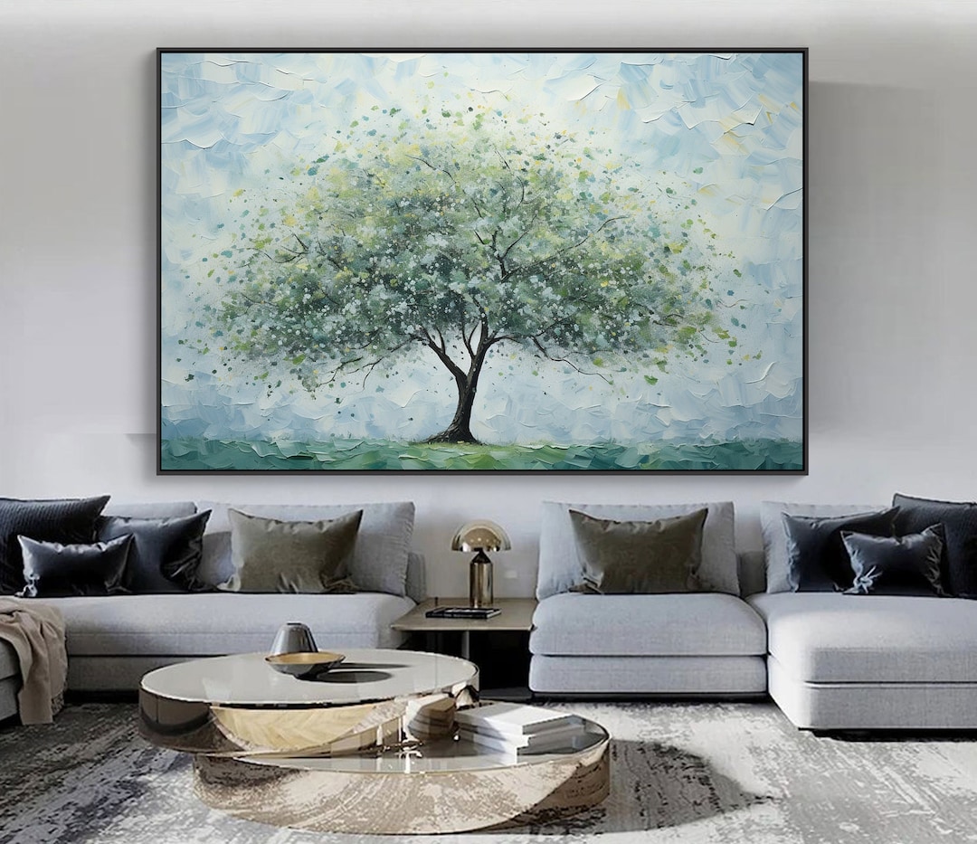 Abstract Tree of Life Oil Painting on Canvas, Extra Large Wall Art ...