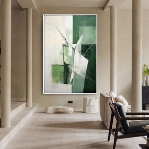Original Green Abstract Art Modern Green Texture Painting Large Green ...