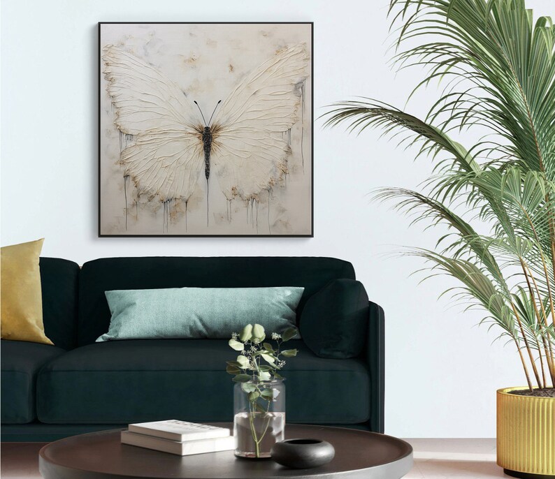 Monarch Butterfly Abstract Original Texture Oil Painting on Canvas ...