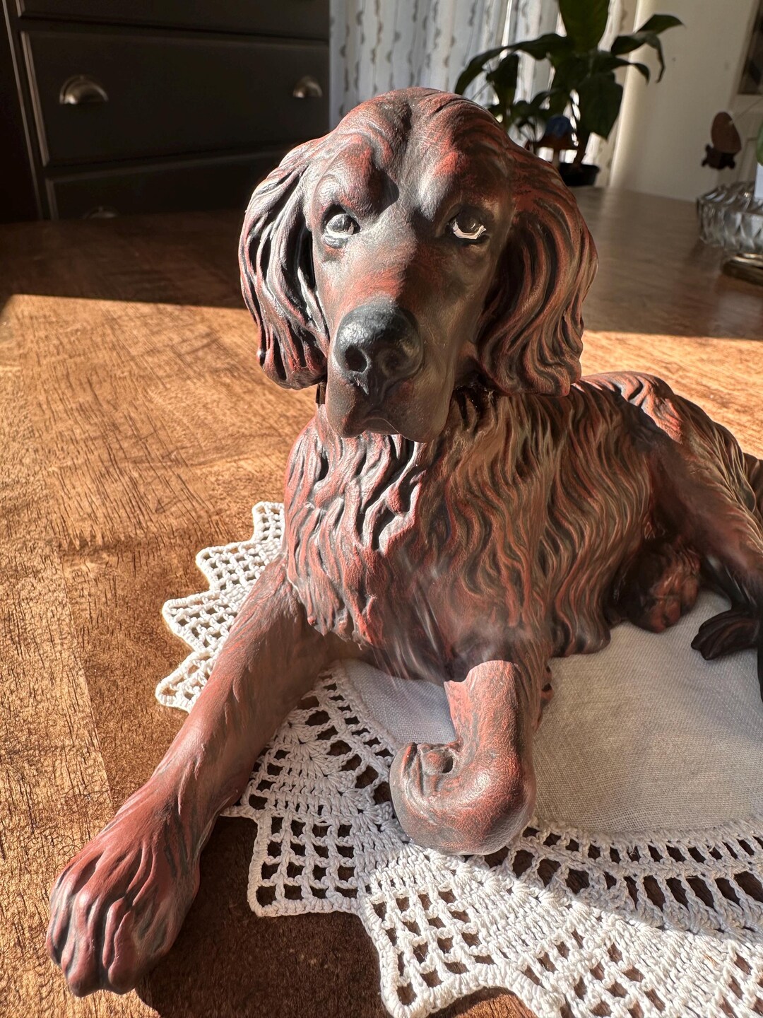Irish Setter Sculpture Vintage Ceramic Hunting Dog Statue for Shelf or ...