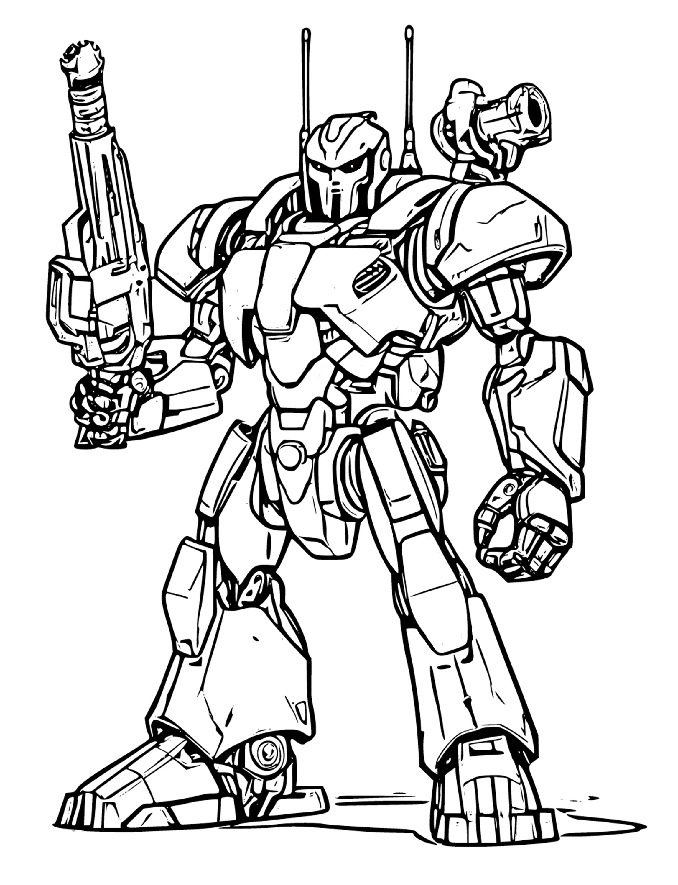 50 Printable Robot Coloring Page for Kids and Adults Digital Download ...