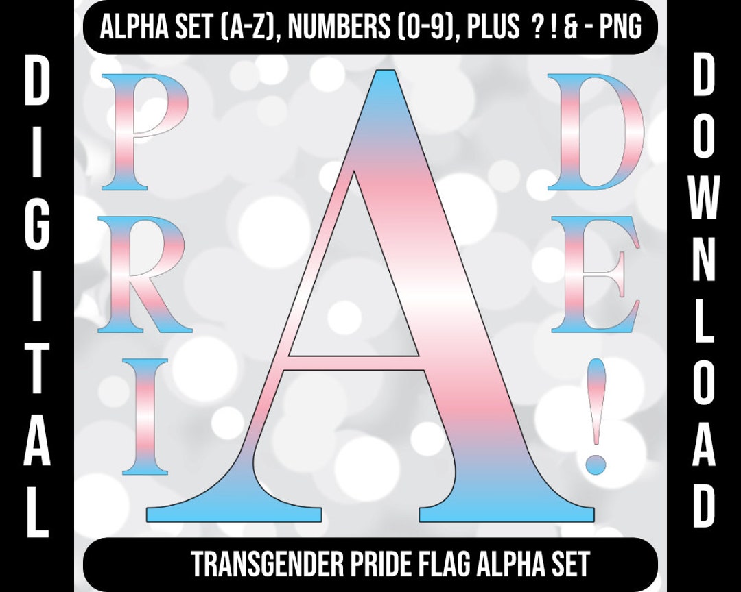 Transgender Pride Flag Alphabet Set - Transgender Letters Clipart ...
