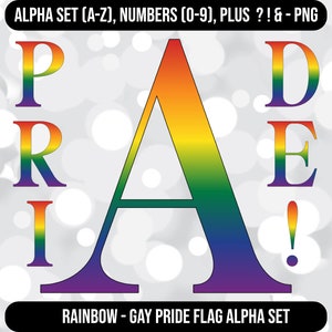 Rainbow Pride Flag Alphabet Set - Rainbow Letters Clipart - Gay Pride ...