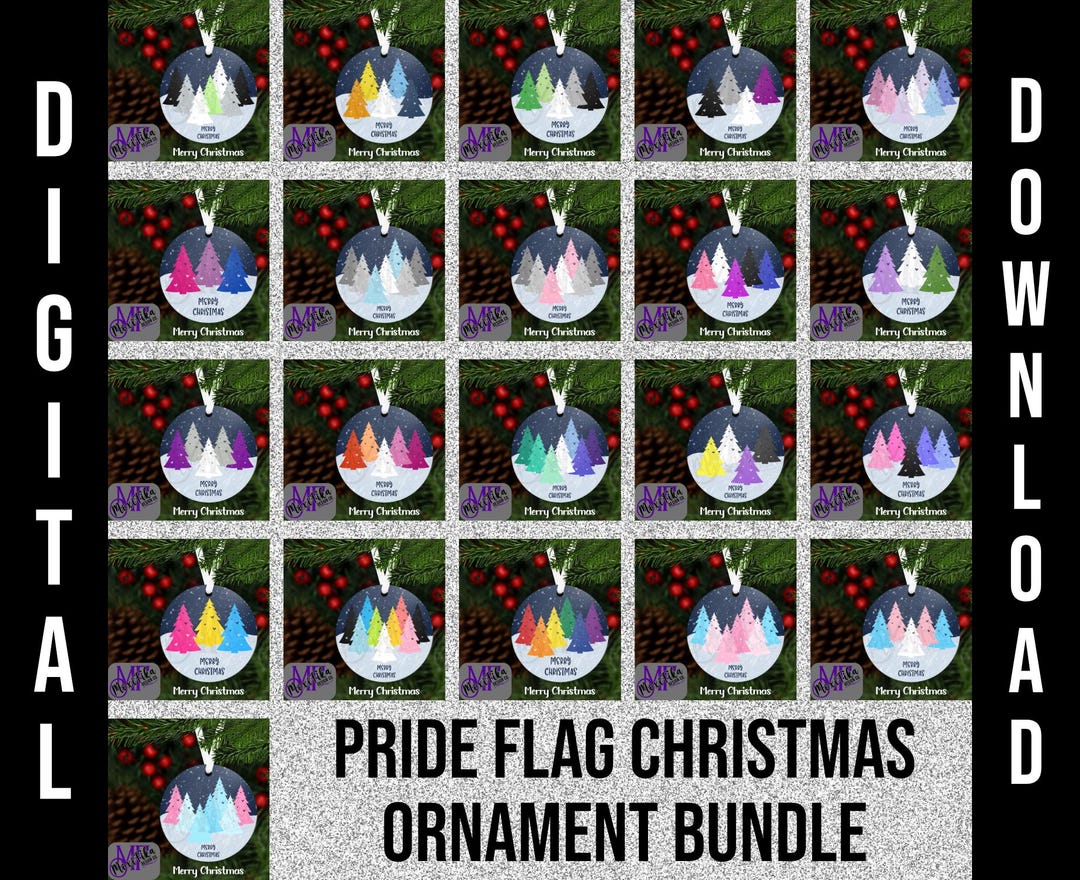 Pride Christmas Ornament Bundle for Sublimation - Pride Christmas Trees ...