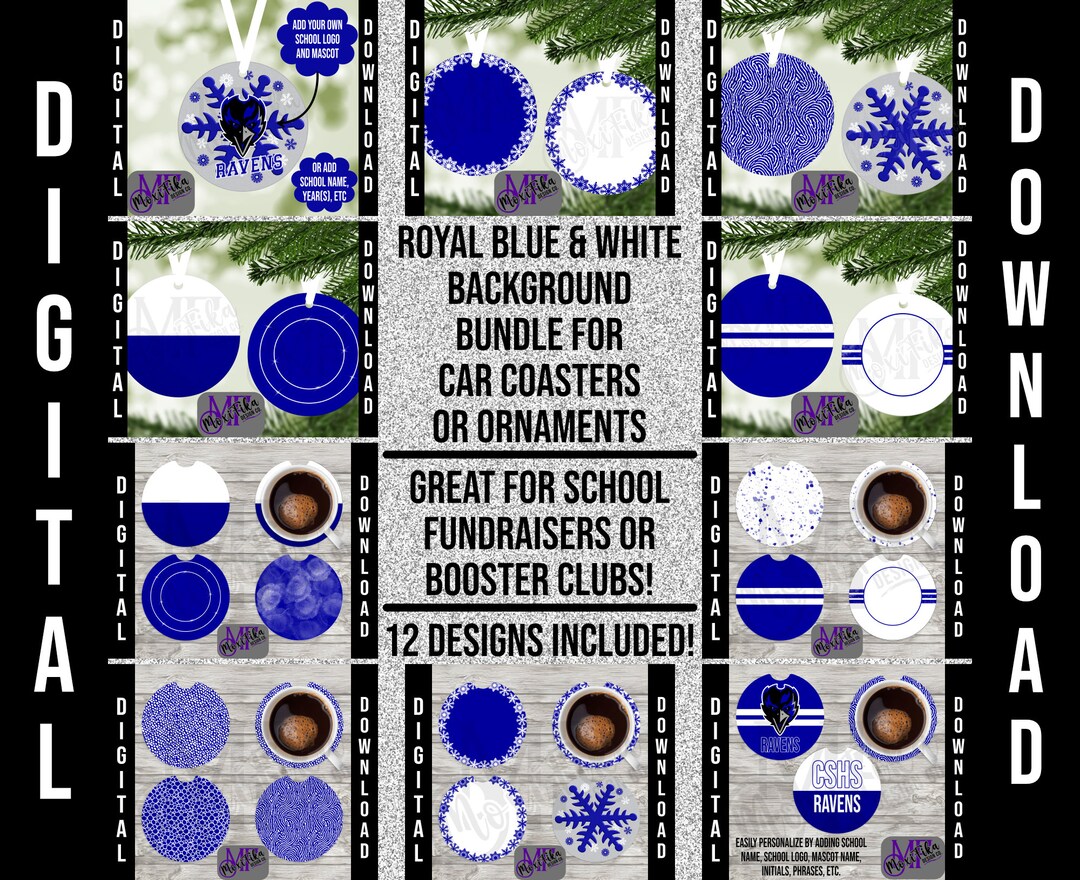 Royal Blue and White Backgrounds for Sublimation of Ornaments and Car ...