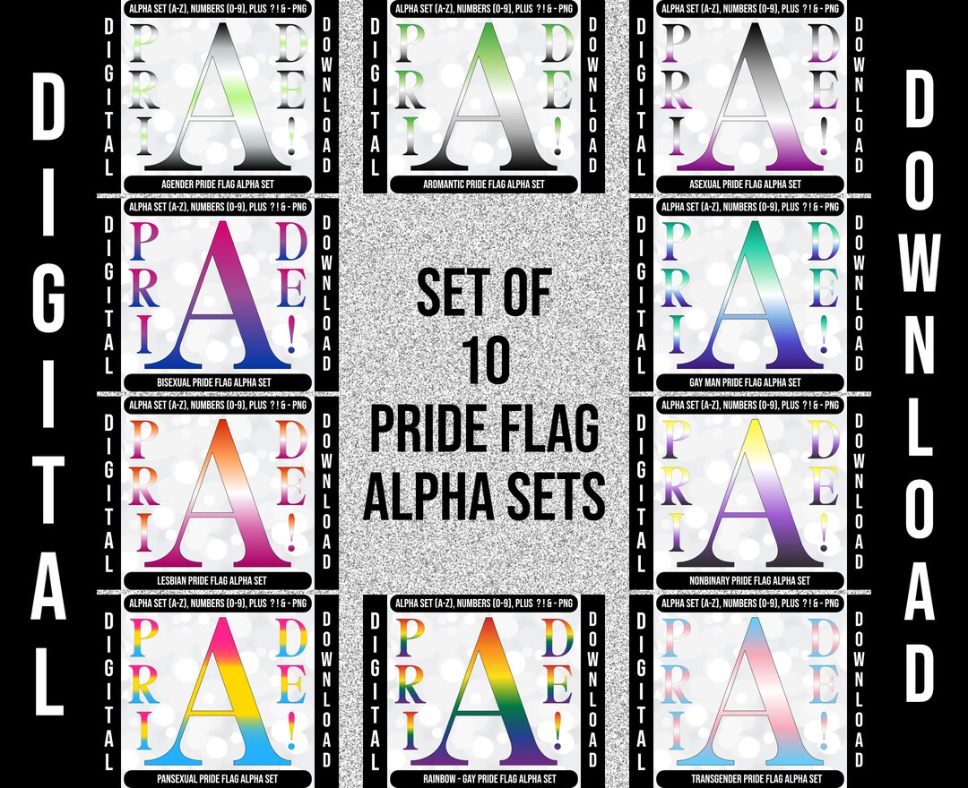 Pride Flag Alphabet Sets - Pride Flag Clipart Letters & Numbers Bundle ...