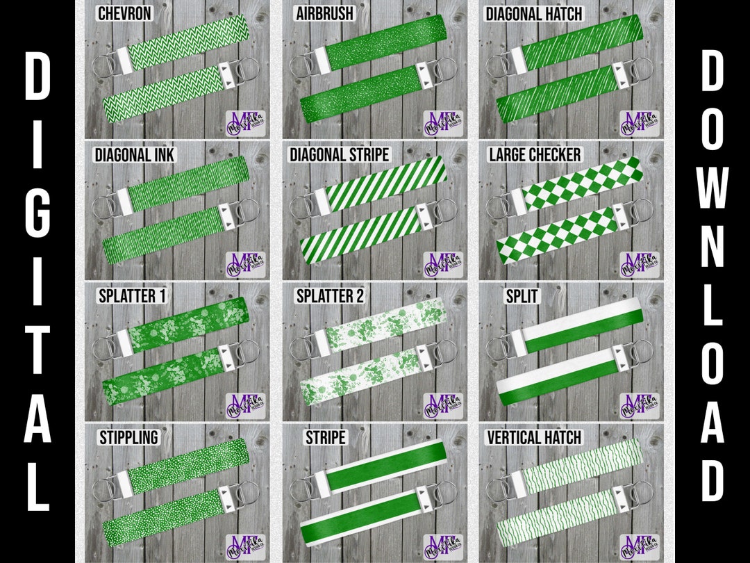 Green and White Backgrounds for Sublimation of Keychain Wristlets ...