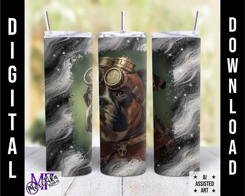 Steampunk Boxer Sublimation PNG for Tumblers Steampunk Boxer Digital ...
