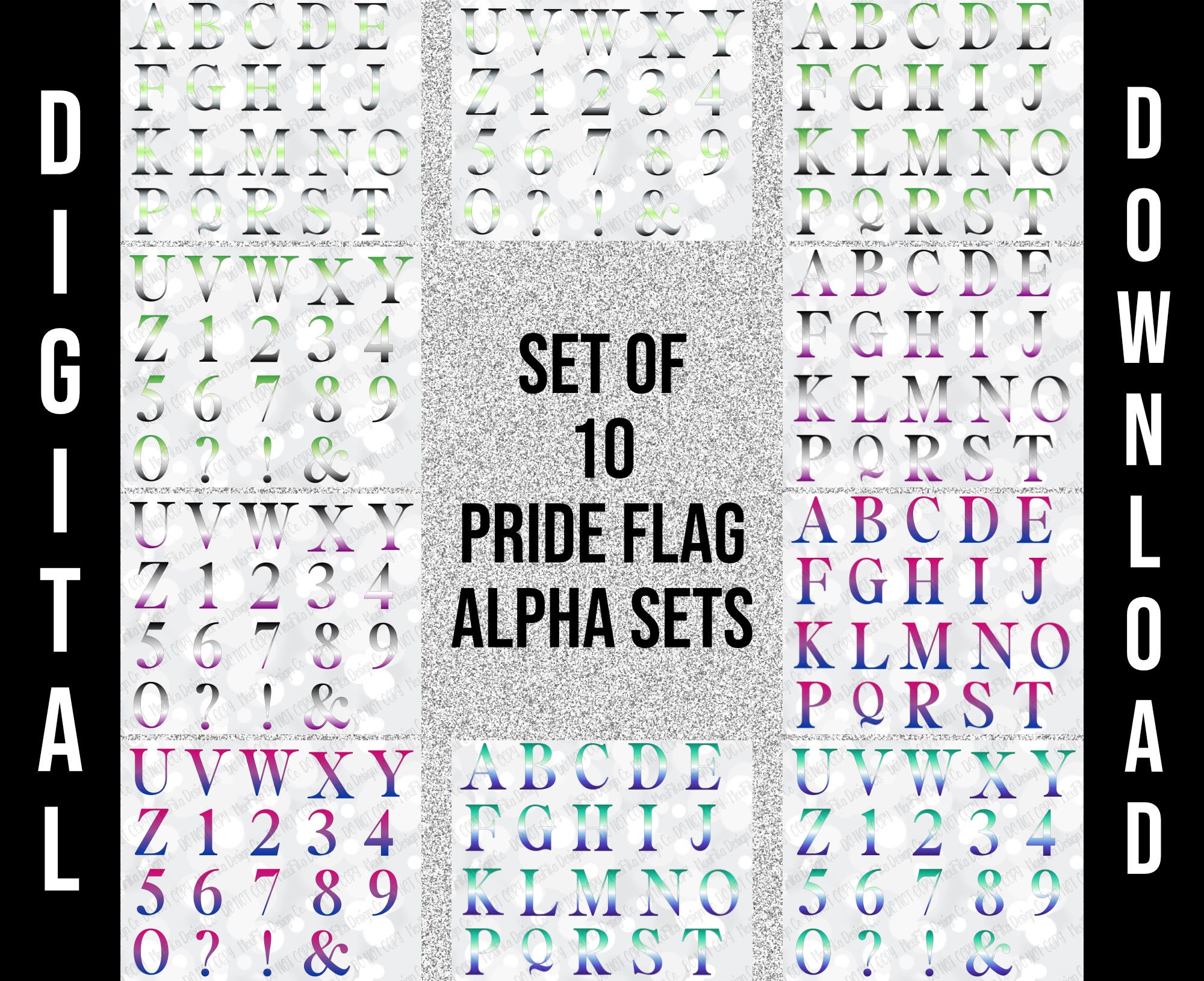 Pride Flag Alphabet Sets - Pride Flag Clipart Letters & Numbers Bundle ...