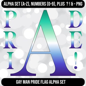 Gay Man Pride Flag Alphabet Set - Gay Man Letters Clipart - Gay Man ...