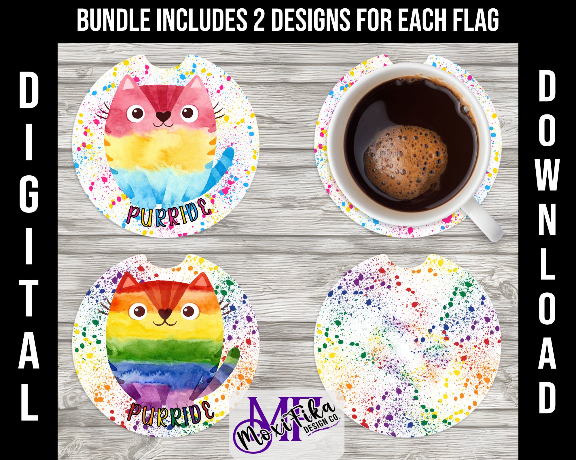 Pride Flag Bundle for Sublimation of Car Coasters Ornaments and ...