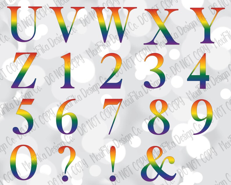 Rainbow Pride Flag Alphabet Set - Rainbow Letters Clipart - Gay Pride ...