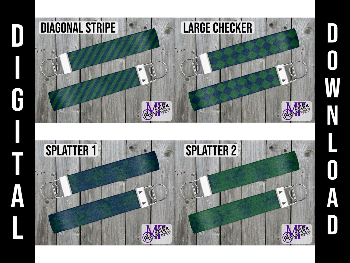 Green and Navy Backgrounds for Sublimation of Keychain Wristlets ...