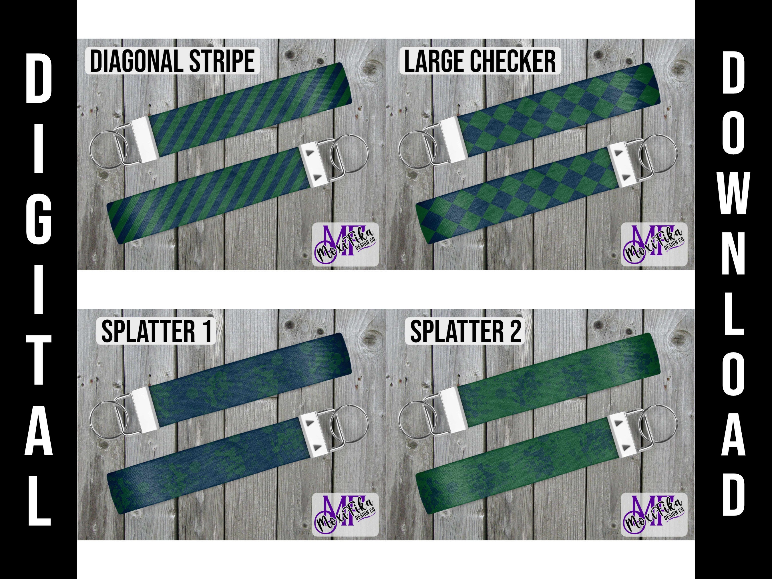 Green and Navy Backgrounds for Sublimation of Keychain Wristlets ...