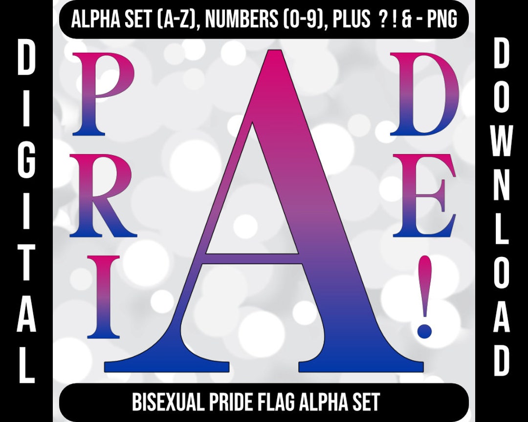 Bisexual Pride Flag Alphabet Set - Bisexual Letters Clipart - Bisexual ...
