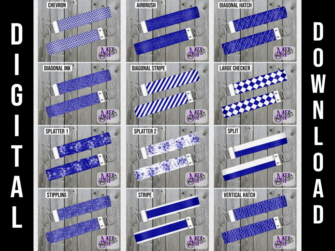 Royal Blue and White Backgrounds for Sublimation of Keychain Wristlets ...