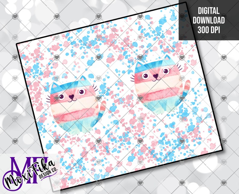 Transgender Flag Cat Digital Design for Sublimation - Transgender Flag ...