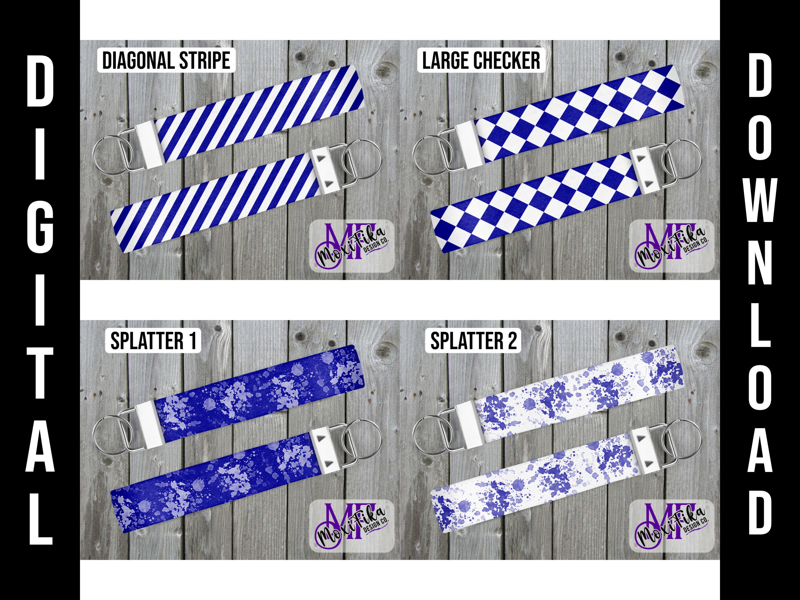 Royal Blue and White Backgrounds for Sublimation of Keychain Wristlets ...