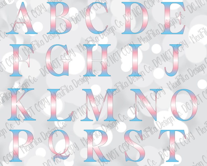 Transgender Pride Flag Alphabet Set - Transgender Letters Clipart ...