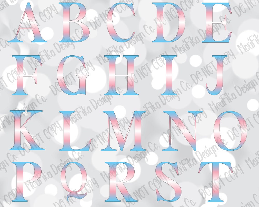 Transgender Pride Flag Alphabet Set - Transgender Letters Clipart ...