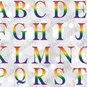 Rainbow Pride Flag Alphabet Set - Rainbow Letters Clipart - Gay Pride ...